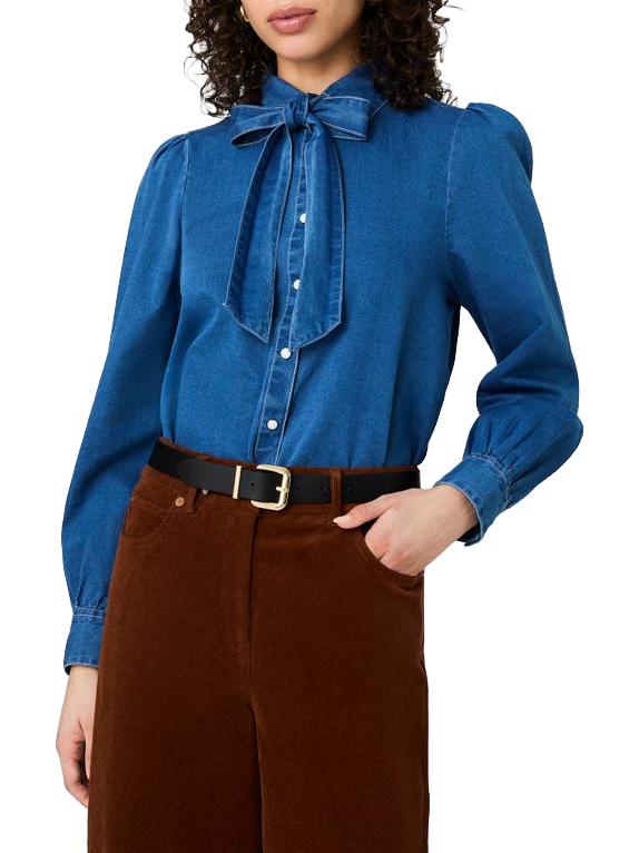 FRENCH CONNECTION French Connection Cotton Chambray Tie-Neck Shirt